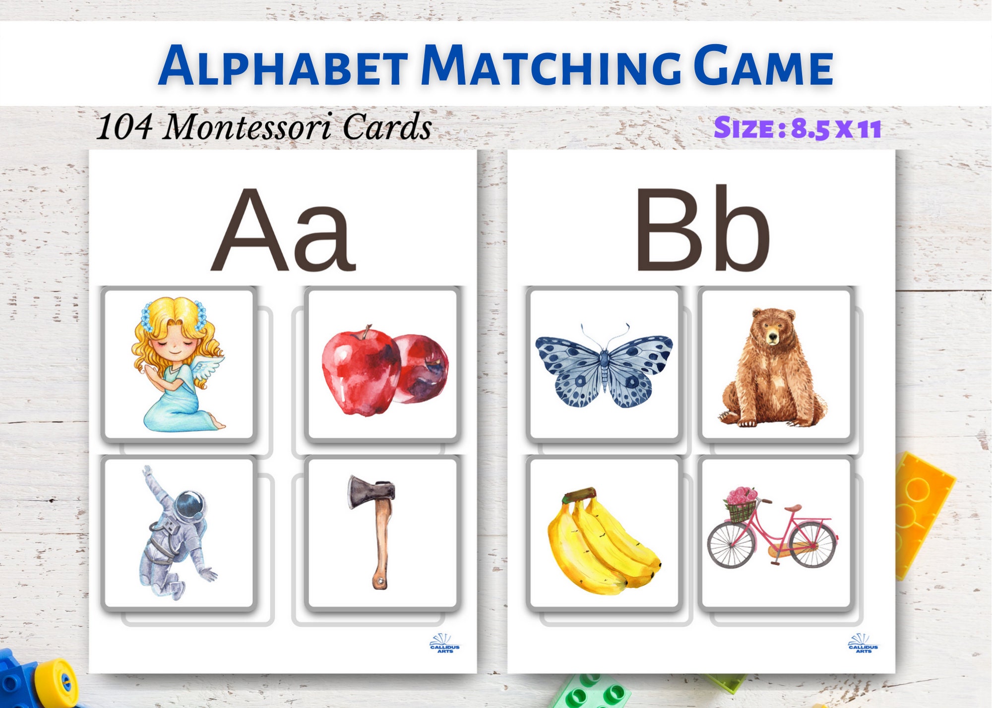 Preschool Alphabet Matching Printable Montessori Cards - Etsy