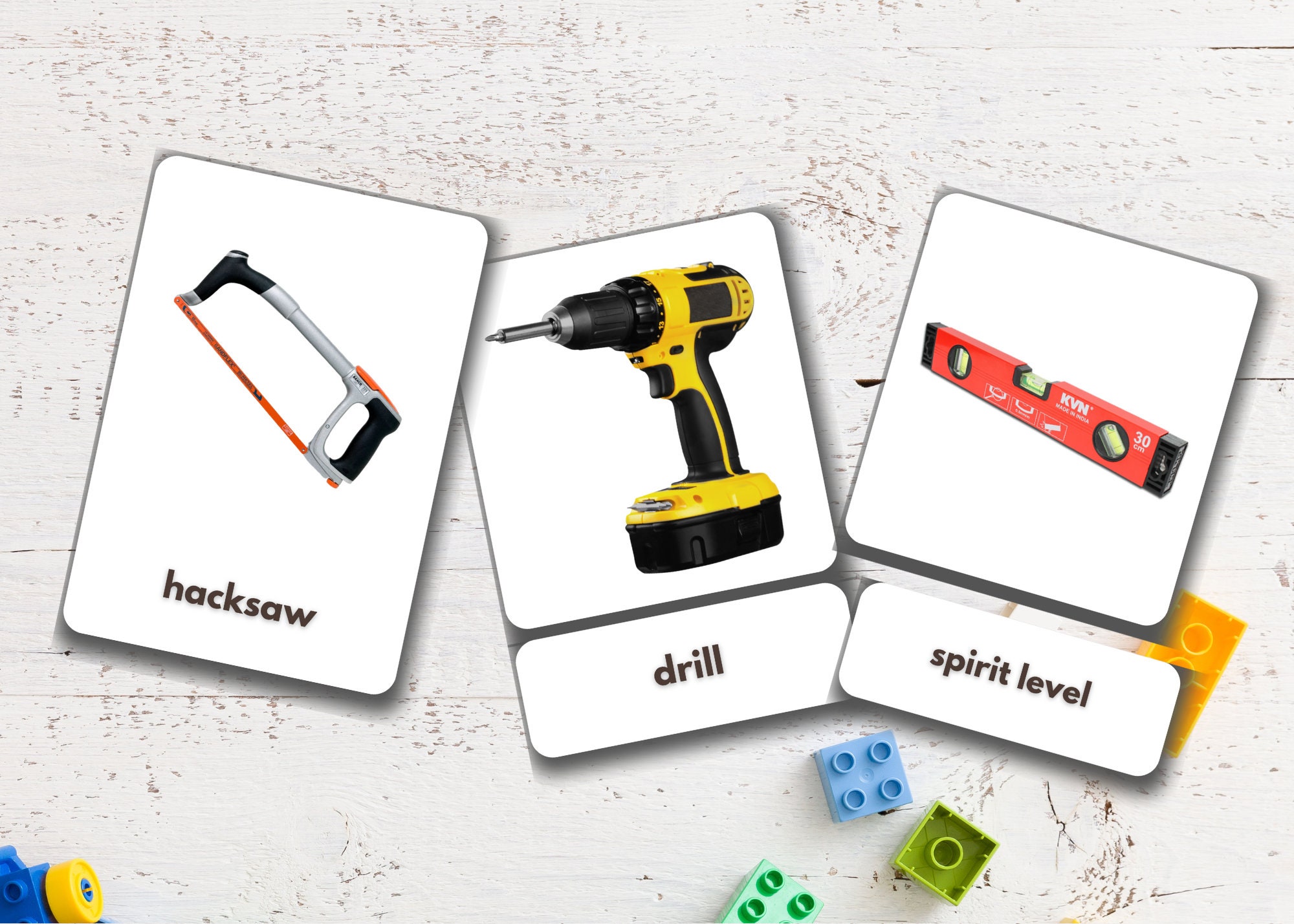 Tools Flashcards Real Picture Printable Montessori Cards | Etsy