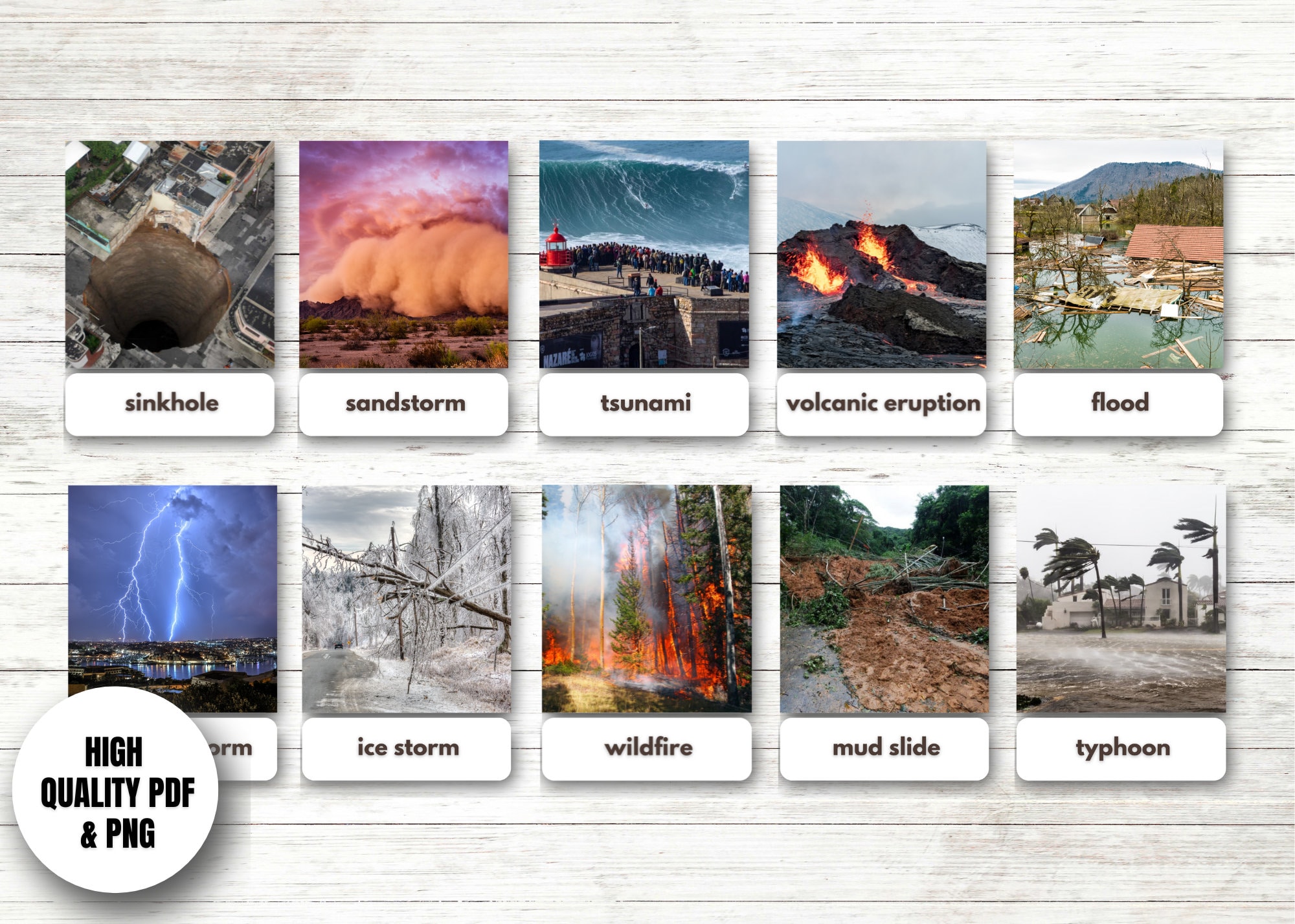 NATURAL DISASTERS FLASHCARDS Printable Montessori Cards - Etsy Canada