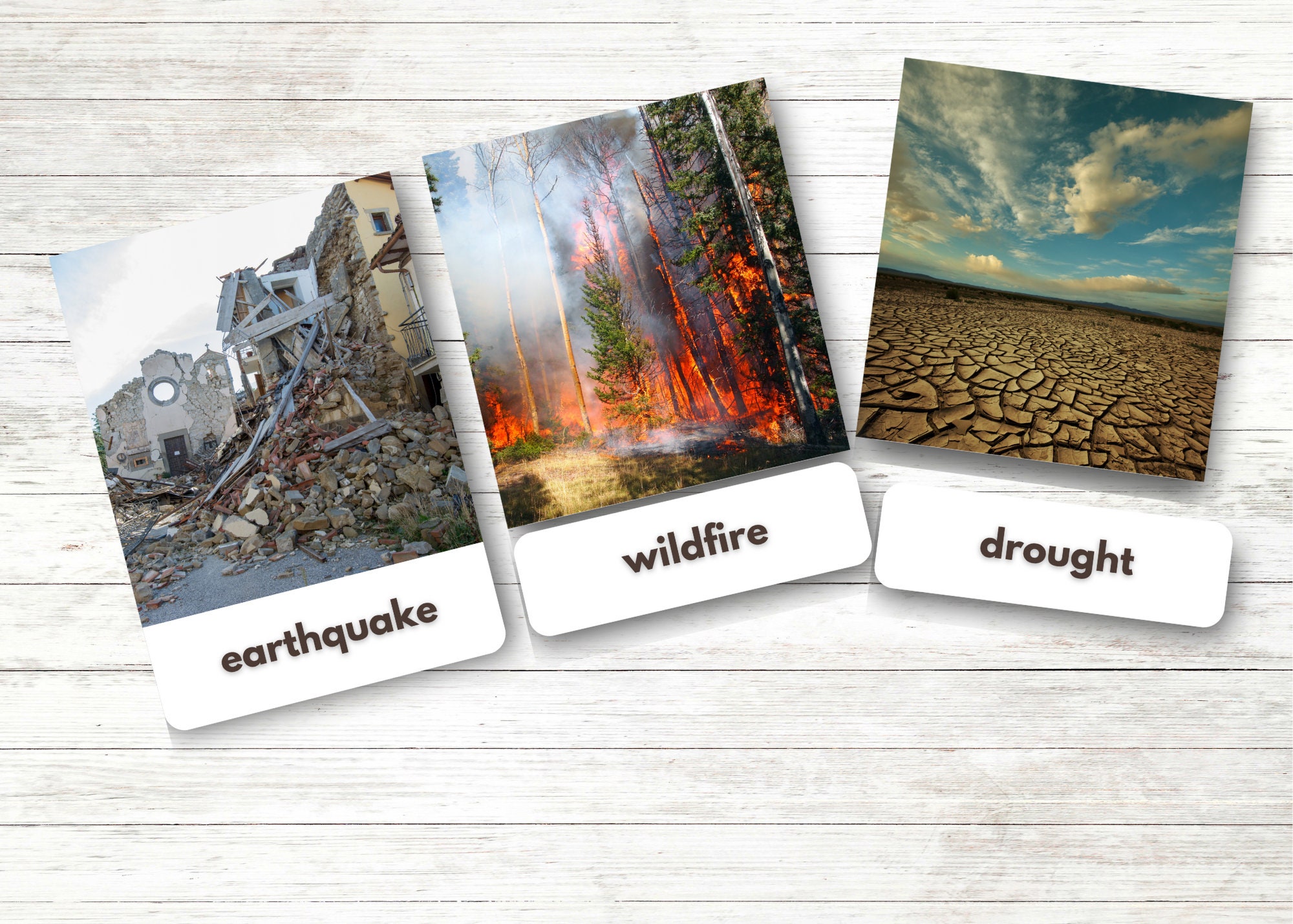 NATURAL DISASTERS FLASHCARDS Printable Montessori Cards - Etsy Australia
