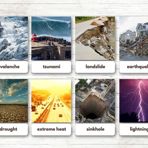 NATURAL DISASTERS FLASHCARDS Printable Montessori Cards - Etsy Australia