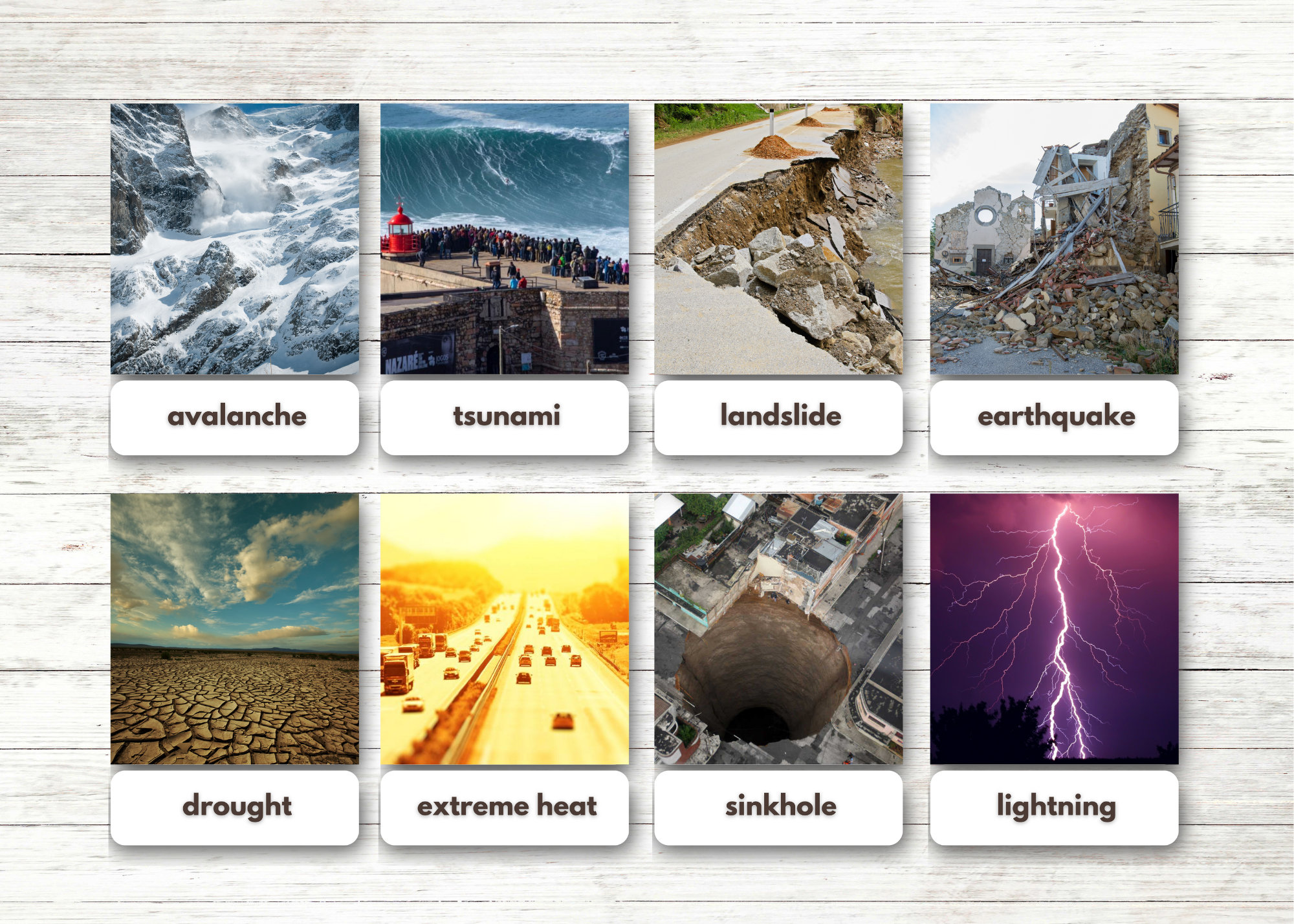 NATURAL DISASTERS FLASHCARDS Printable Montessori Cards - Etsy Australia