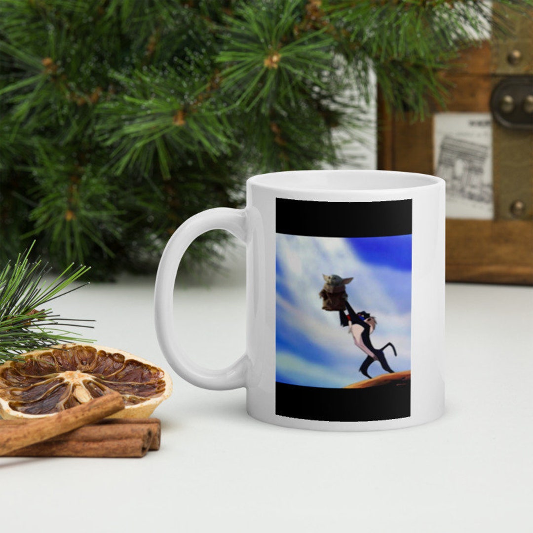 Baby Yoda lion King Coffee Mug Star Wars Disney Mandalorian Rare - Etsy