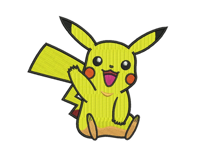 Pikachu Embroidery Design 2 4 SIZES | Etsy