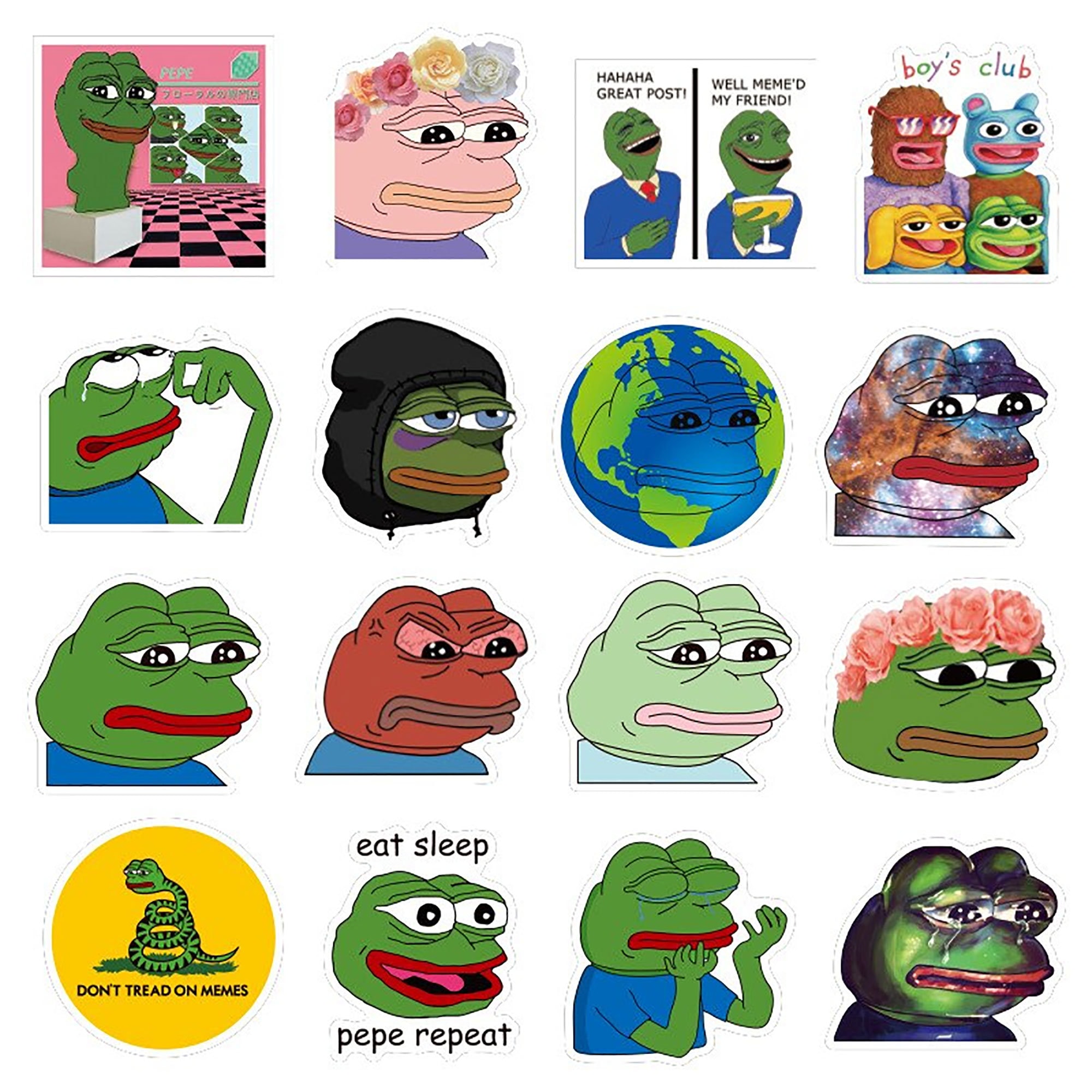 30/50pcs PEPE Frog Memes Stickers Vinyl Graffiti Waterproof Sticker ...
