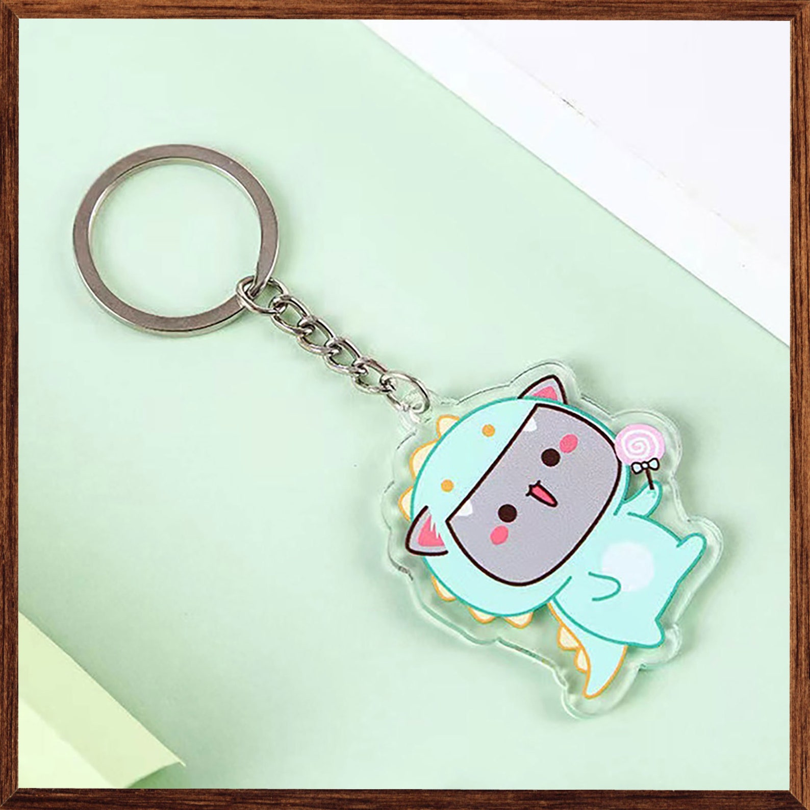 Keychain Peach and Goma Keychain Cute Cats Key Organizer - Etsy