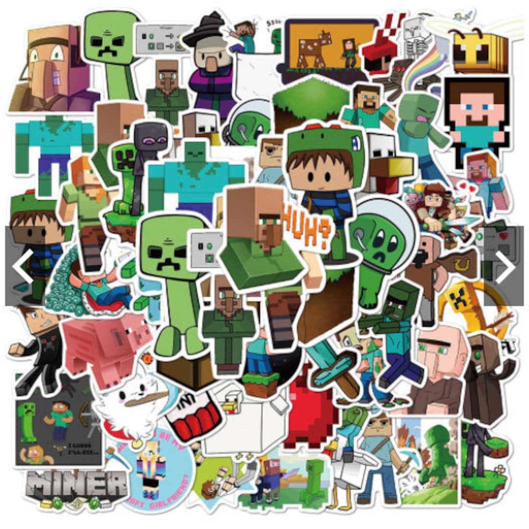 50pcs Minecraft Gaming Stickers Graffiti Skateboard Laptop - Etsy