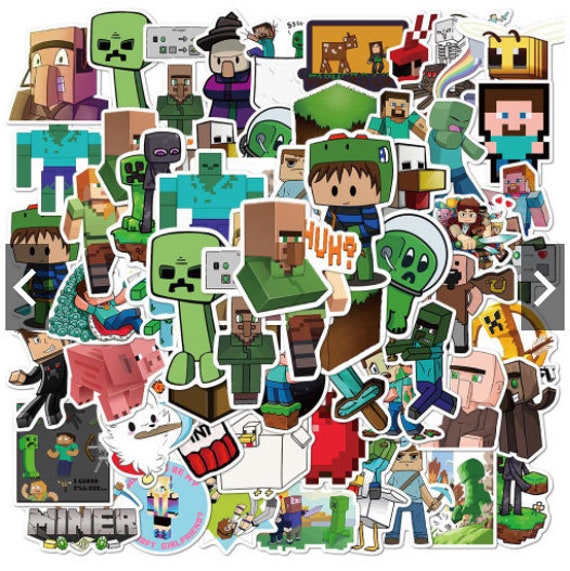50pcs Minecraft Gaming Stickers Graffiti Skateboard Laptop | Etsy