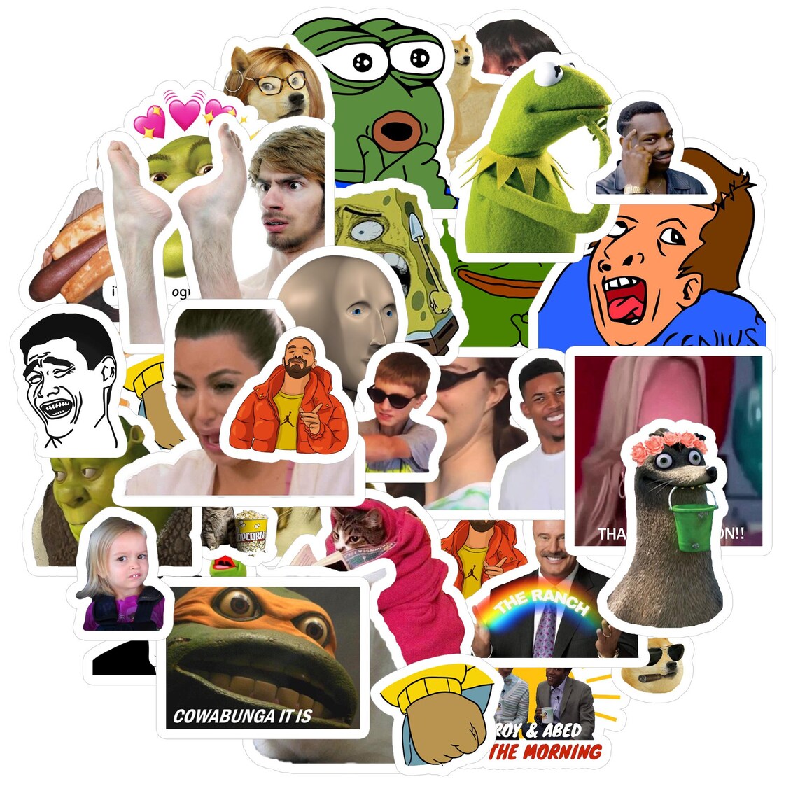 20/40/60 Pcs Funny Meme Stickers Random Stickers for Laptops Skateboard ...