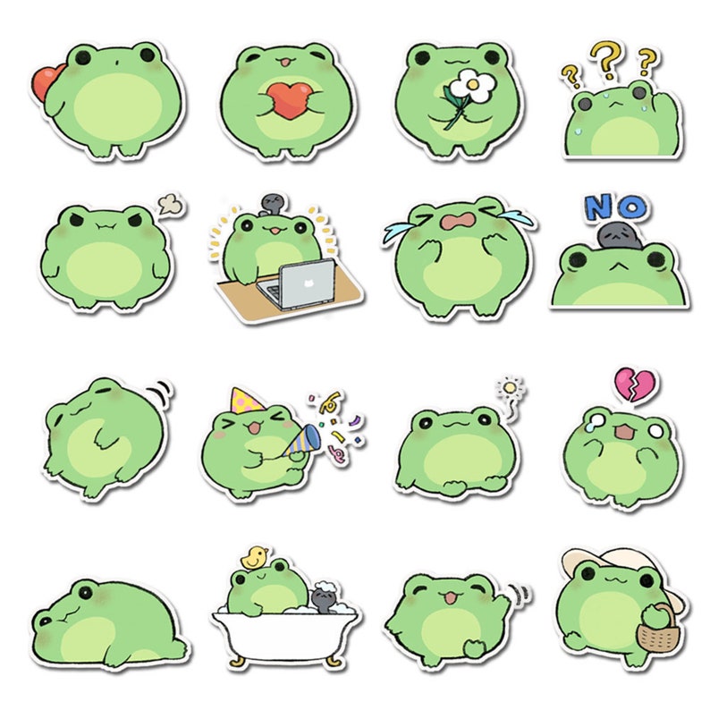 20/40pcs Frog Stickers, Cute Green Froggy Stickers for Phone Laptop Car ...