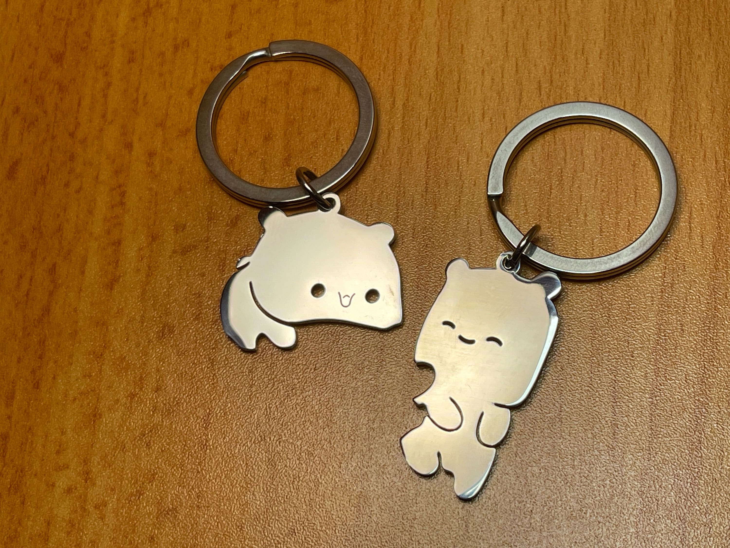 2pcs Bubududu Keychain, Cute Bubu and Dudu Key Ring, Valentine's Day ...