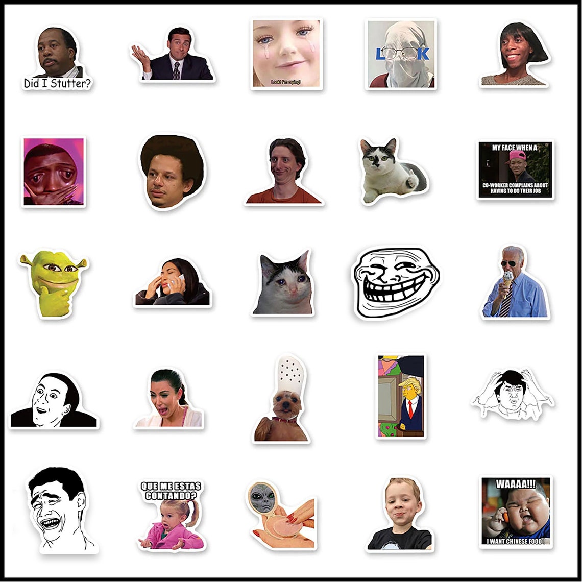 20/50/100 Pcs Funny Meme Stickers Random Stickers for Laptops ...