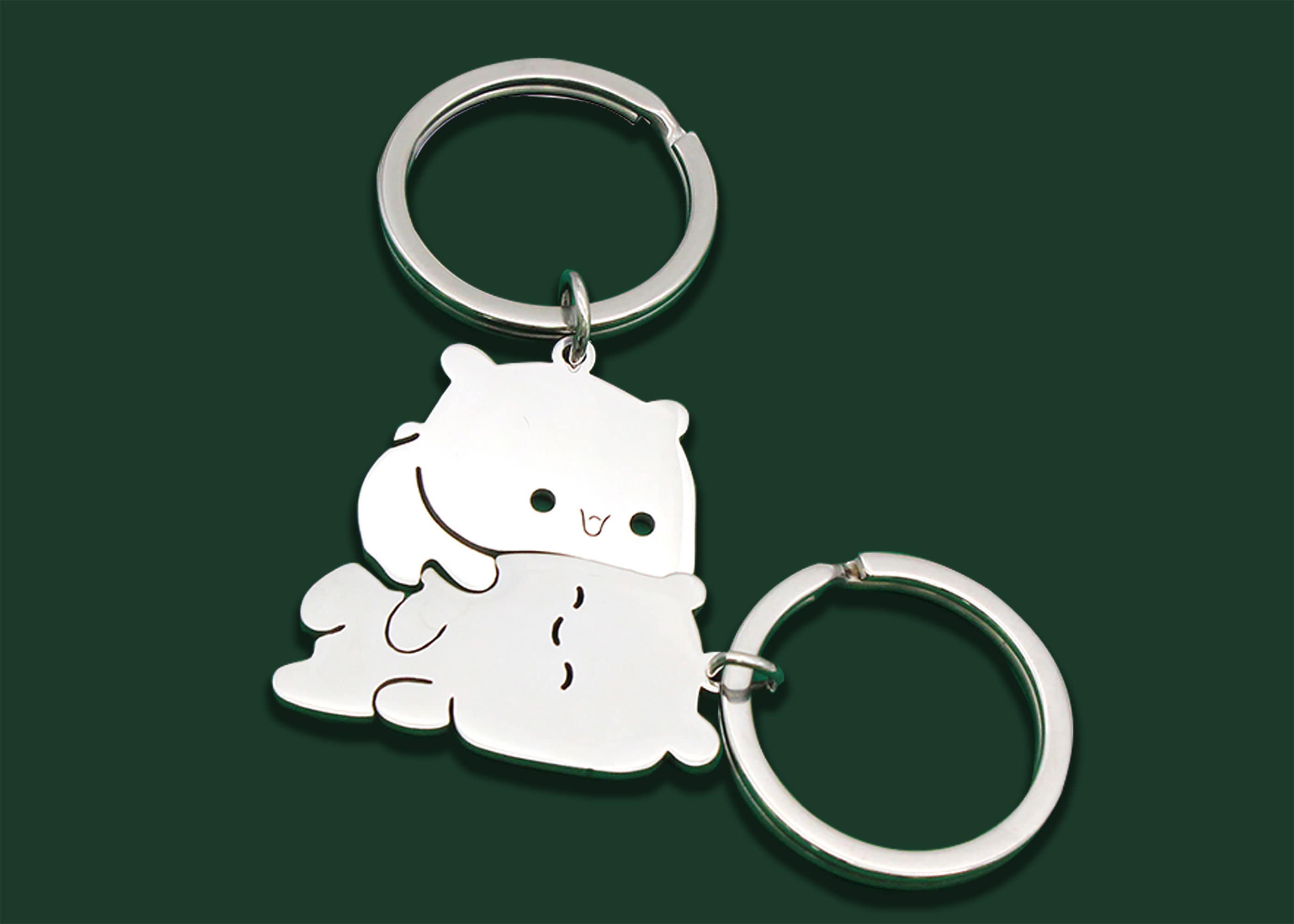 2pcs Bubududu Keychain, Cute Bubu and Dudu Key Ring, Valentine's Day ...