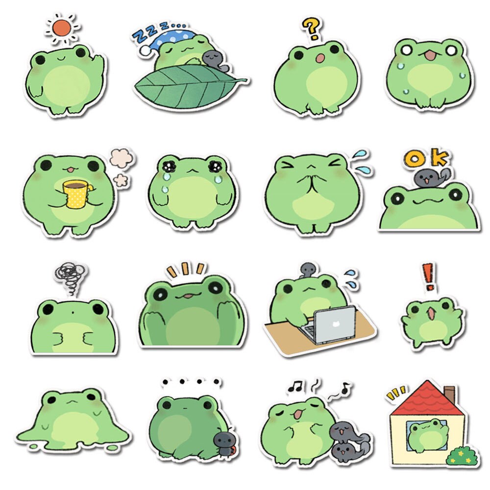 20/40pcs Frog Stickers, Cute Green Froggy Stickers for Phone Laptop Car ...