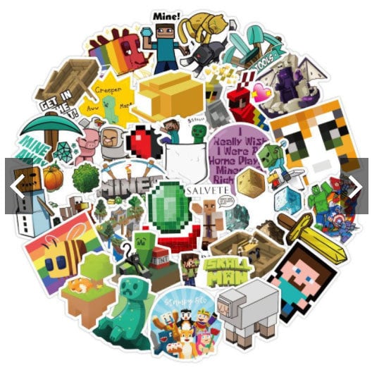50pcs Minecraft Gaming Stickers Graffiti Skateboard Laptop Vinyl PVC ...