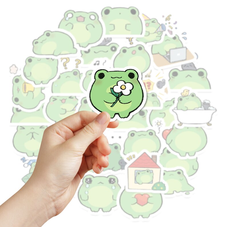 20/40pcs Frog Stickers, Cute Green Froggy Stickers for Phone Laptop Car ...