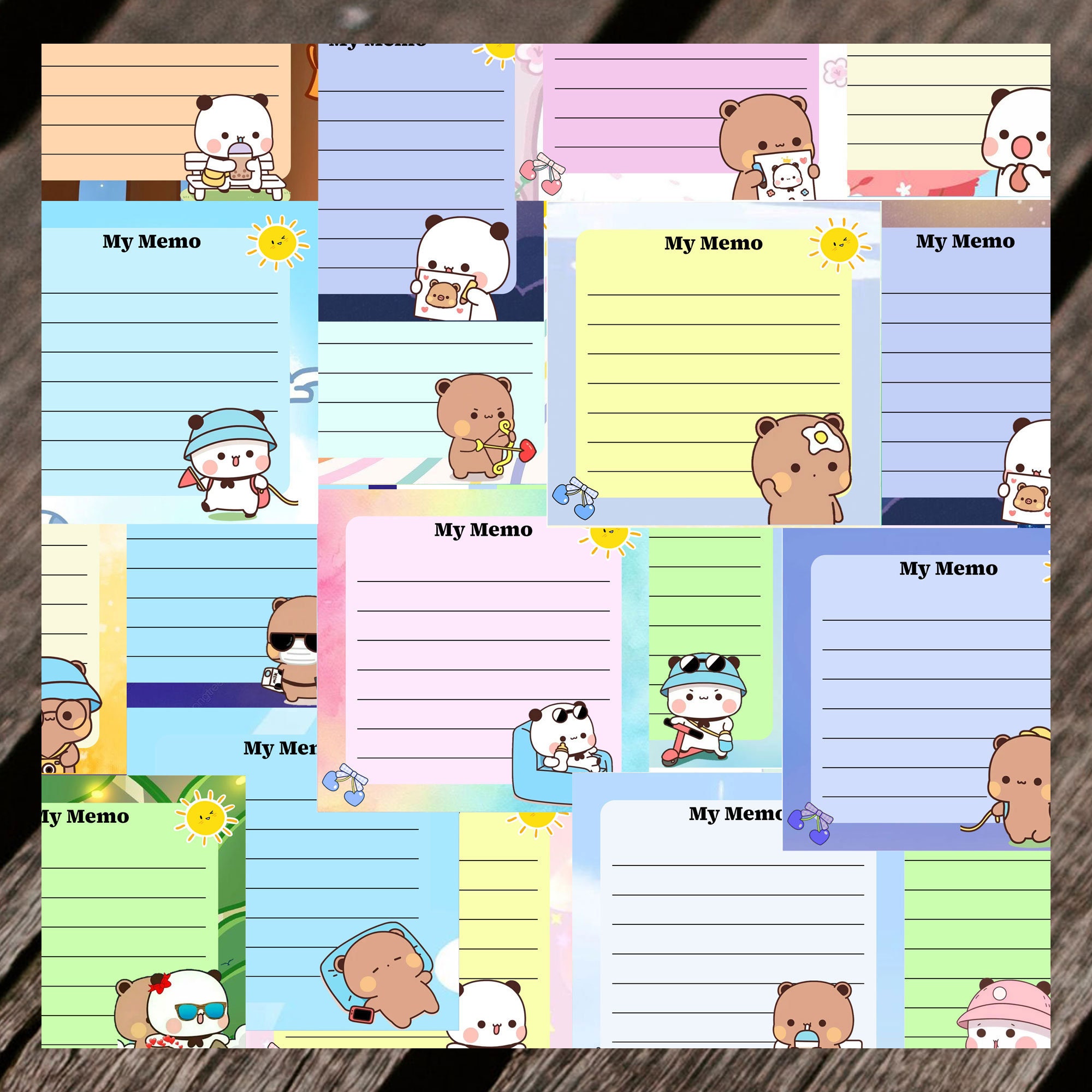 60pcs Bubu Dudu Memopads Stickers Cute Bubu and Dudu Notepad Stickers ...