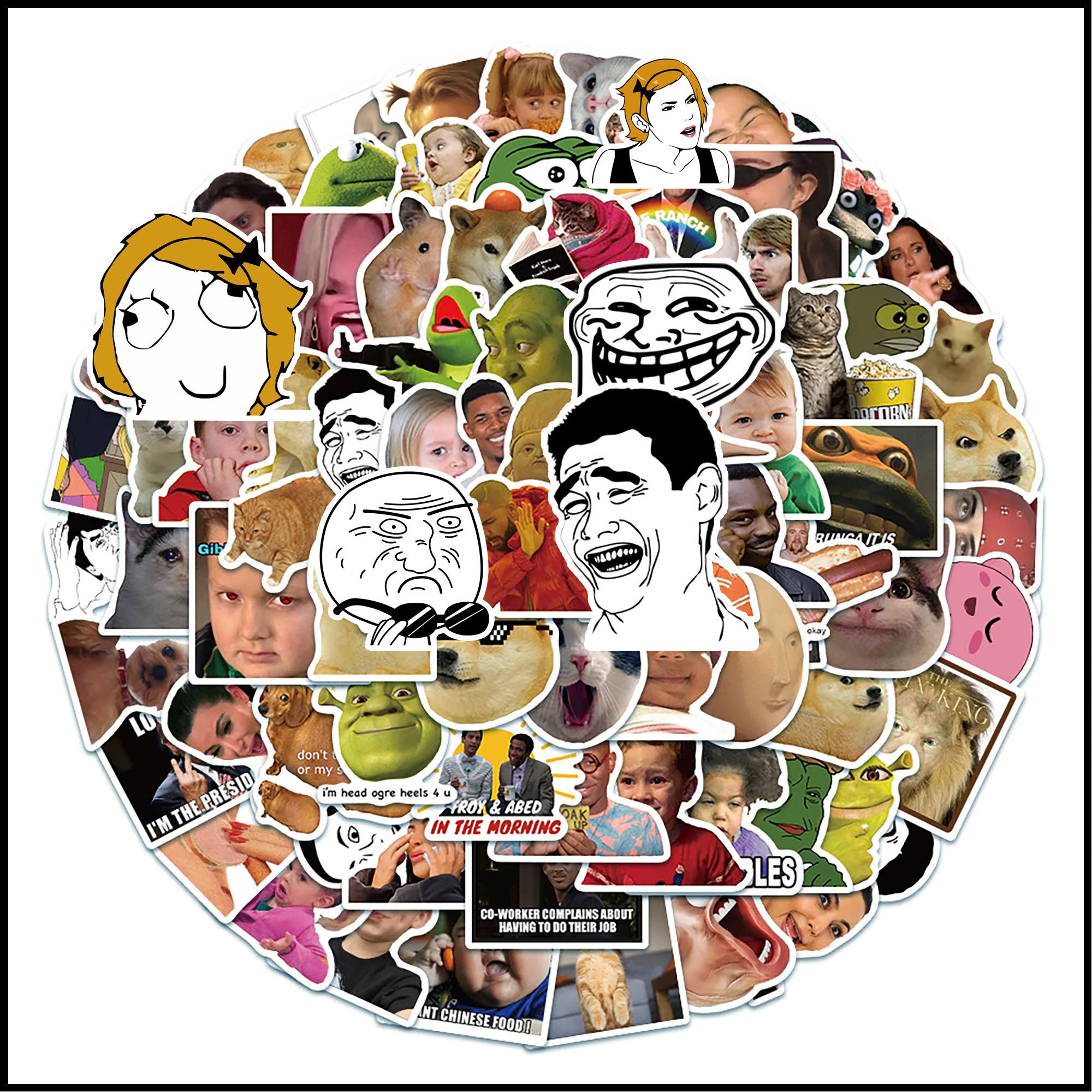 20/50/100 Pcs Funny Meme Stickers Random Stickers for Laptops ...