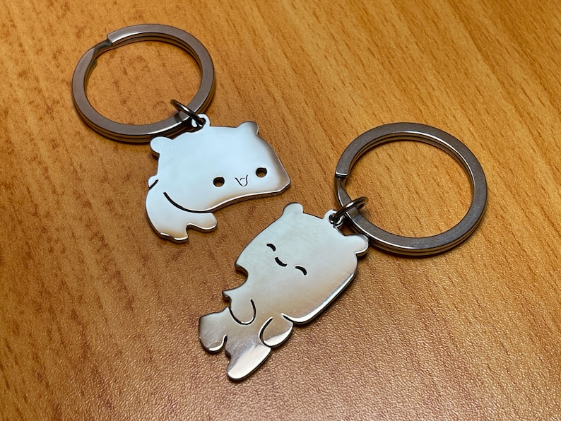 2pcs Bubududu Keychain, Cute Bubu and Dudu Key Ring, Valentine's Day ...