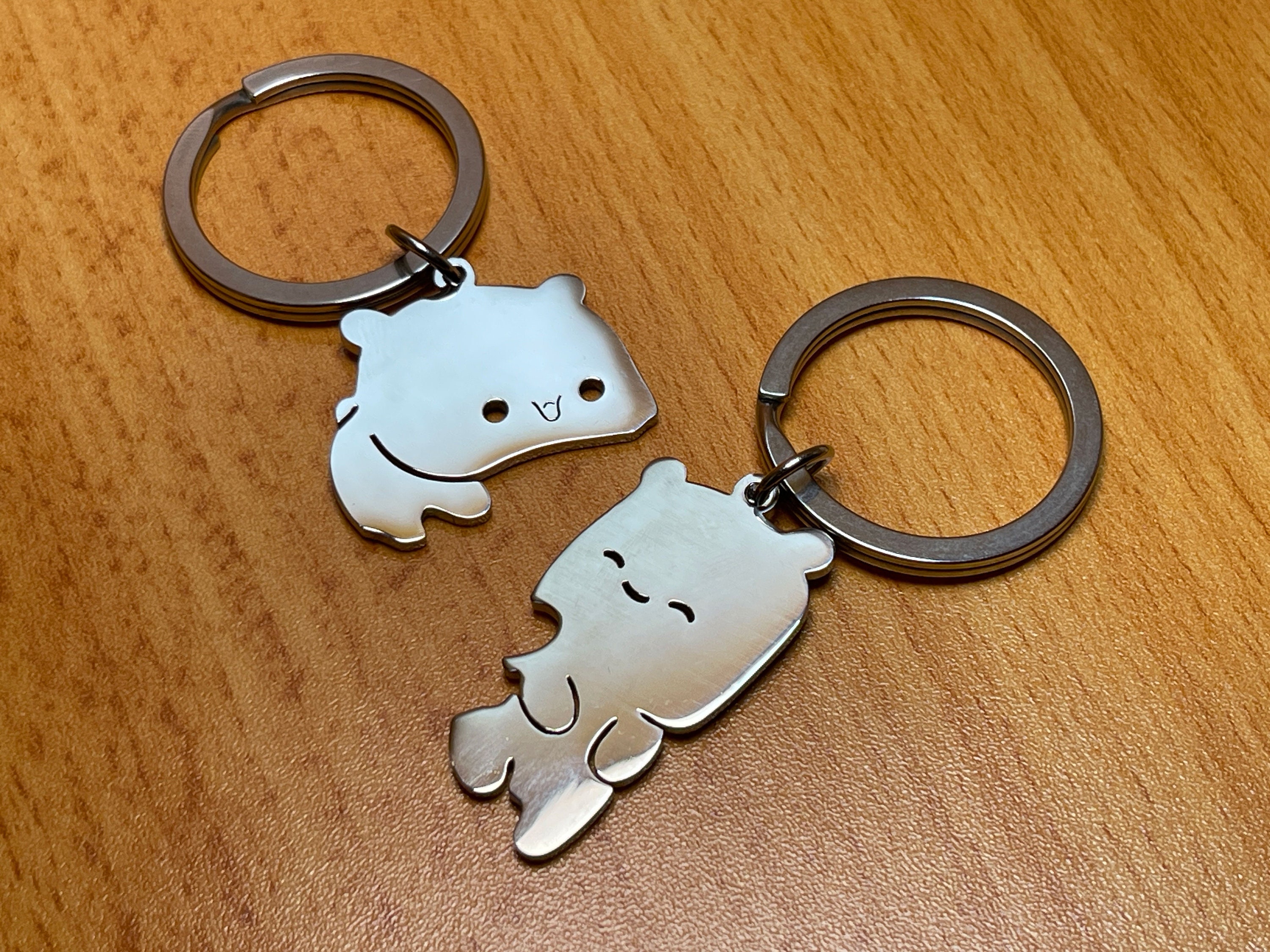 2pcs Bubududu Keychain, Cute Bubu and Dudu Key Ring, Valentine's Day ...