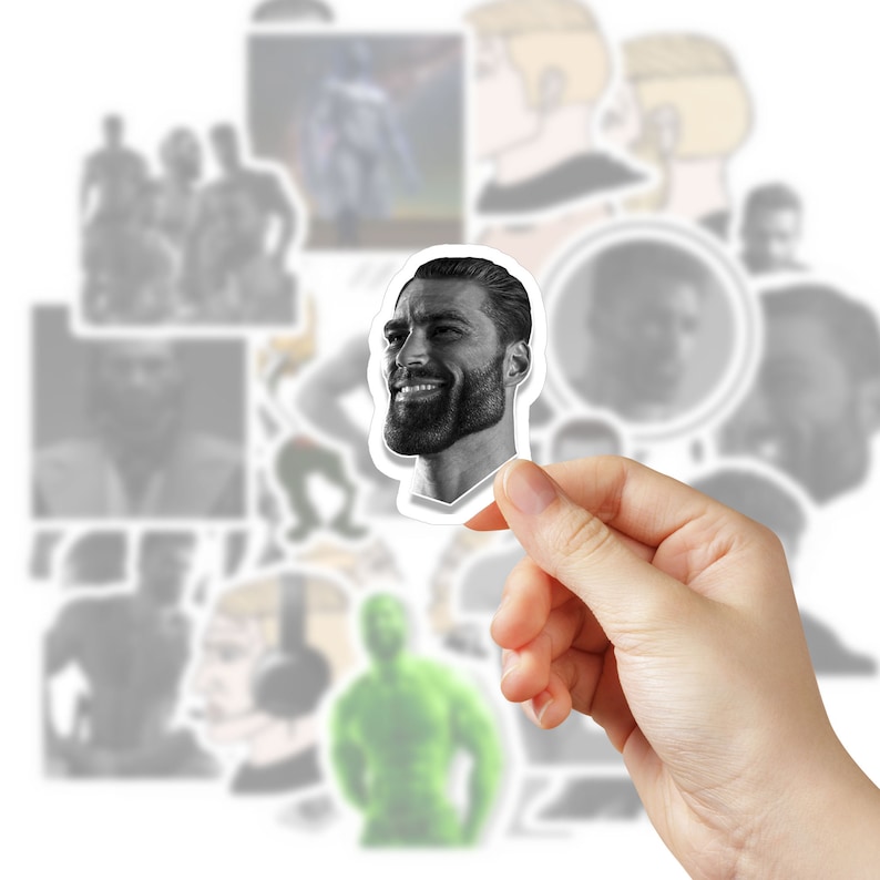 20/40 Pcs Giga Chad Stickers Hyper Masculine Chad Body Building Guy ...