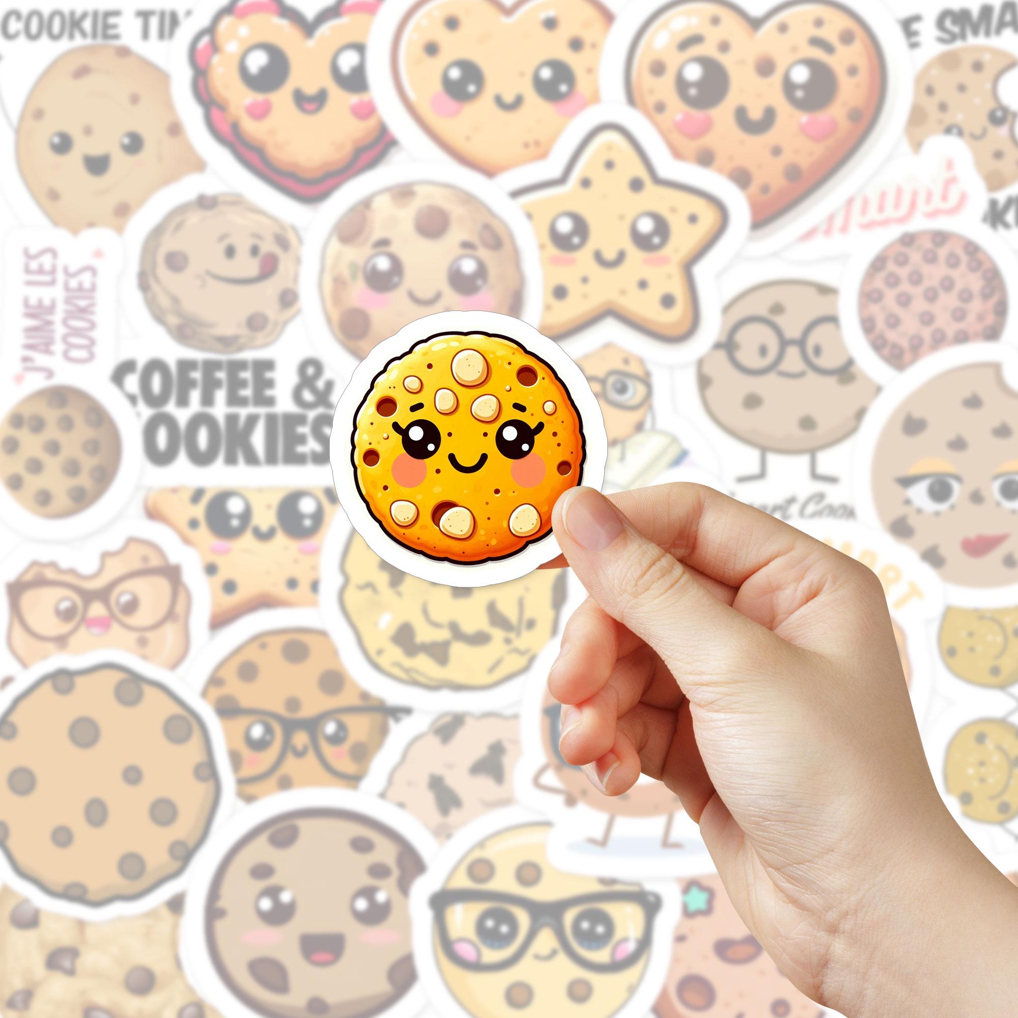 60 Pcs Cookie Stickers in a Cookie Jar, Jar of Cookies Biscuits ...
