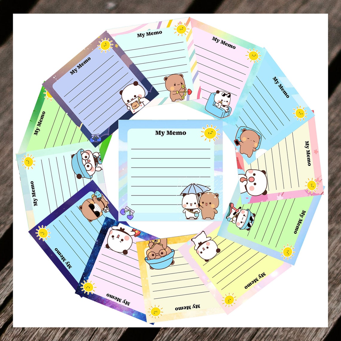 60pcs Bubu Dudu Memopads Stickers Cute Bubu and Dudu Notepad Stickers ...