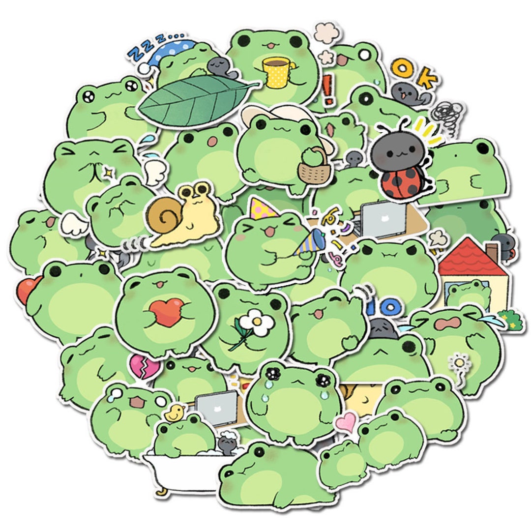 20/40pcs Frog Stickers, Cute Green Froggy Stickers for Phone Laptop Car ...