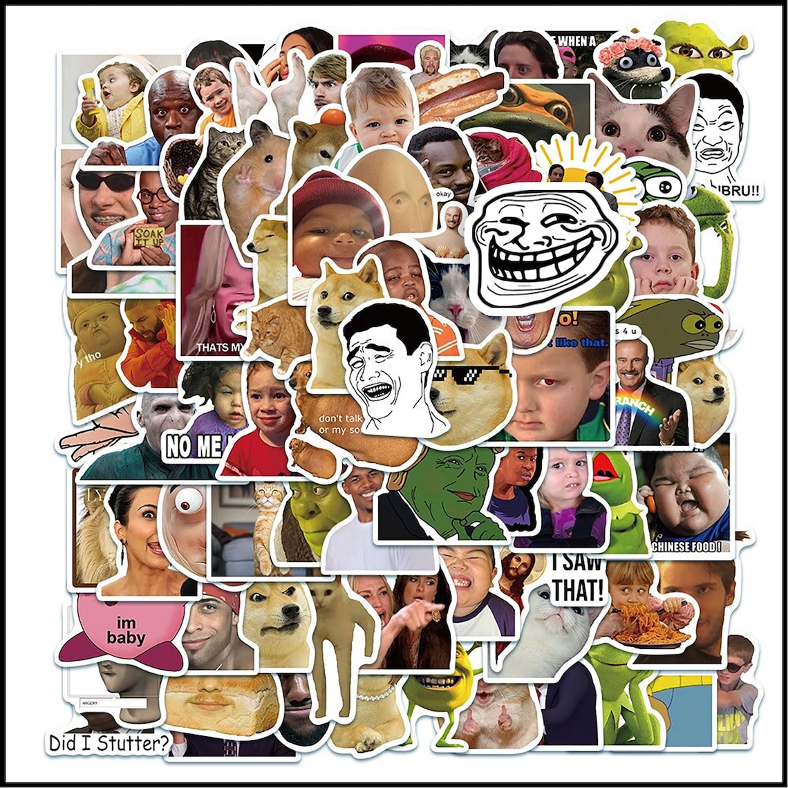 20/50/100 Pcs Funny Meme Stickers Random Stickers for Laptops ...