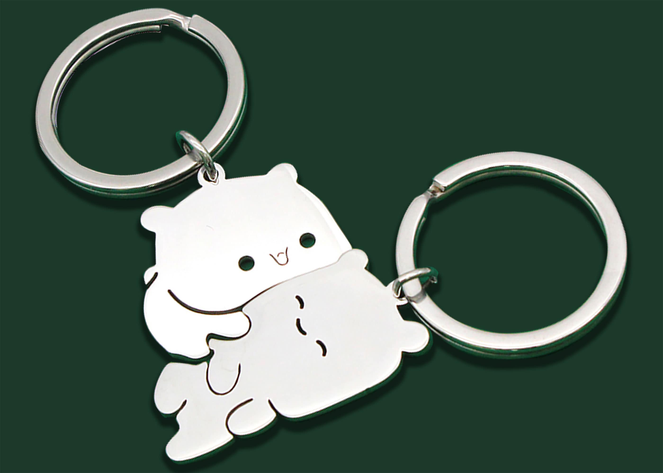 2pcs Bubududu Keychain, Cute Bubu and Dudu Key Ring, Valentine's Day ...