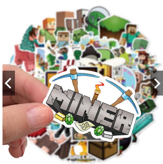 50pcs Minecraft Gaming Stickers Graffiti Skateboard Laptop Vinyl PVC ...