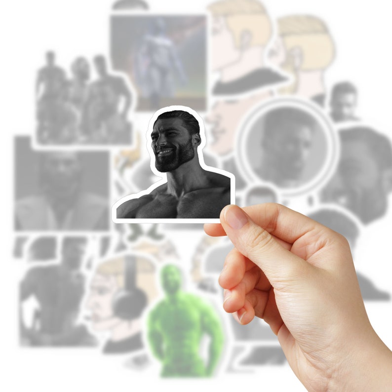 20/40 Pcs Giga Chad Stickers Hyper Masculine Chad Body Building Guy ...