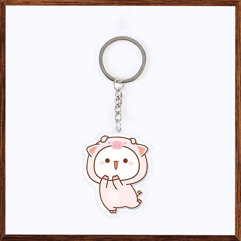 Keychain Peach and Goma Keychain Cute Cats Key Organizer - Etsy