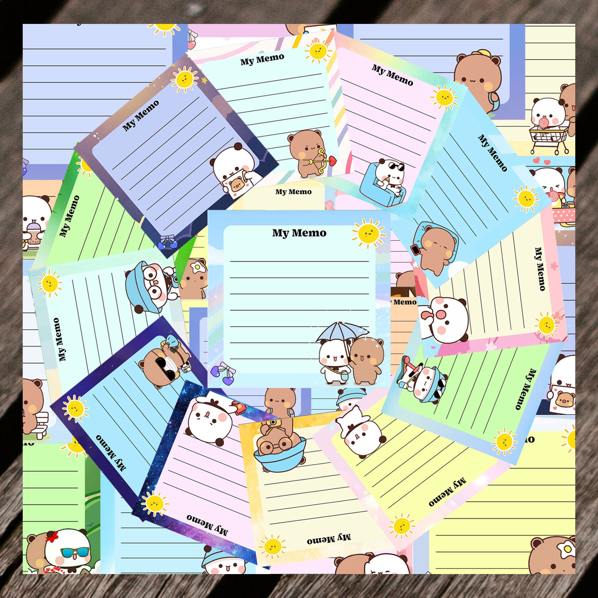 60pcs Bubu Dudu Memopads Stickers Cute Bubu and Dudu Notepad Stickers ...