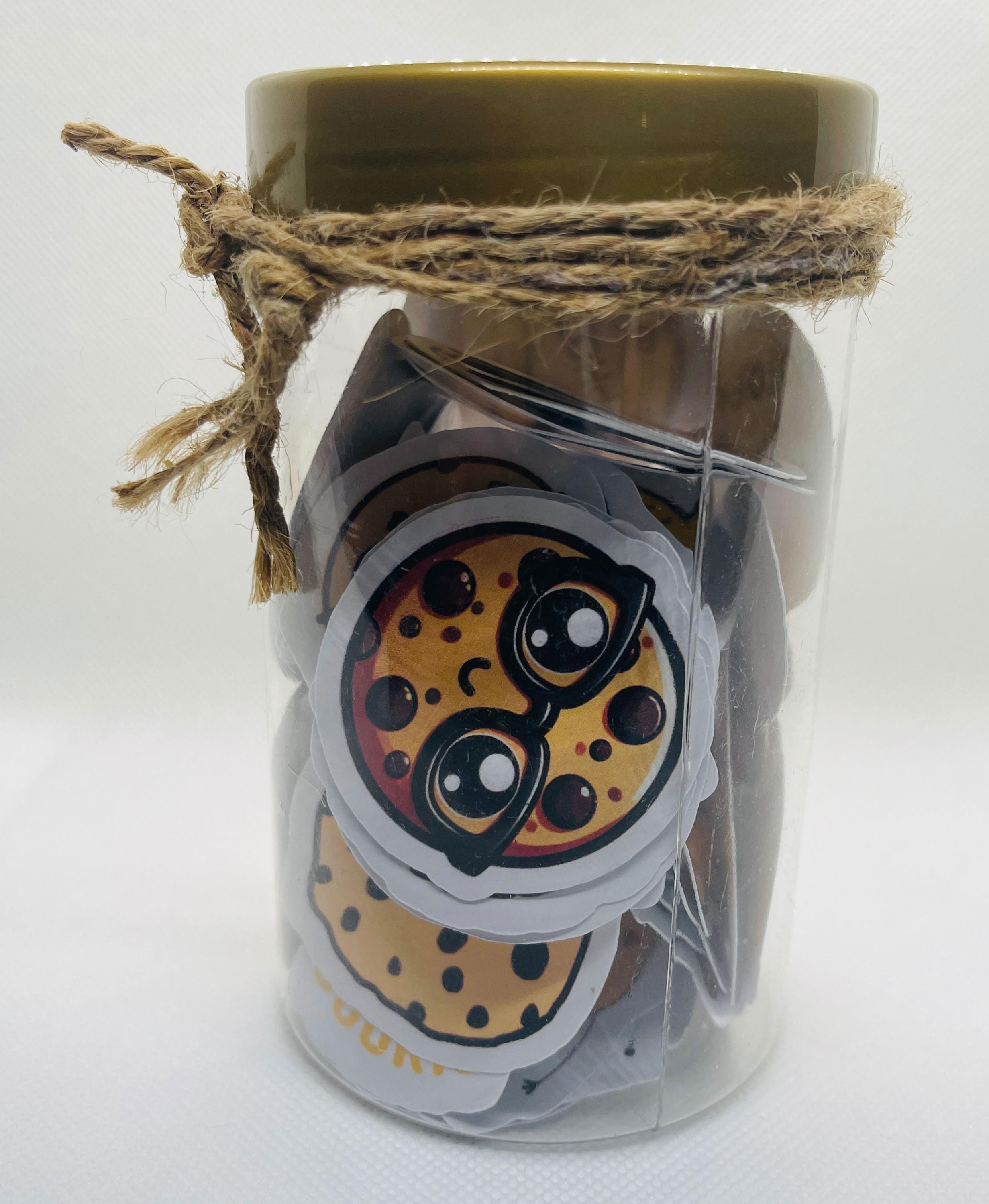 60 Pcs Cookie Stickers in a Cookie Jar, Jar of Cookies Biscuits ...