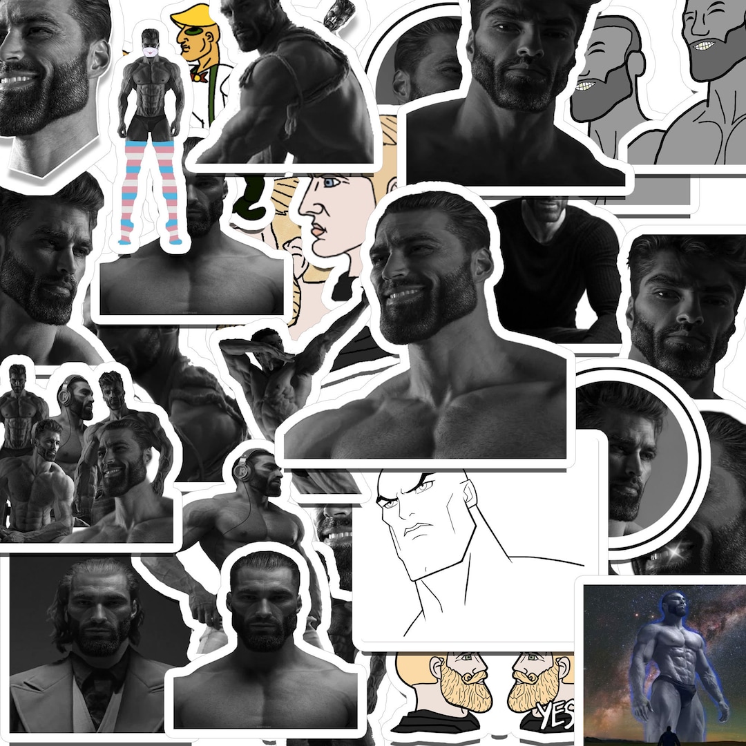 20/40 Pcs Giga Chad Stickers Hyper Masculine Chad Body Building Guy ...