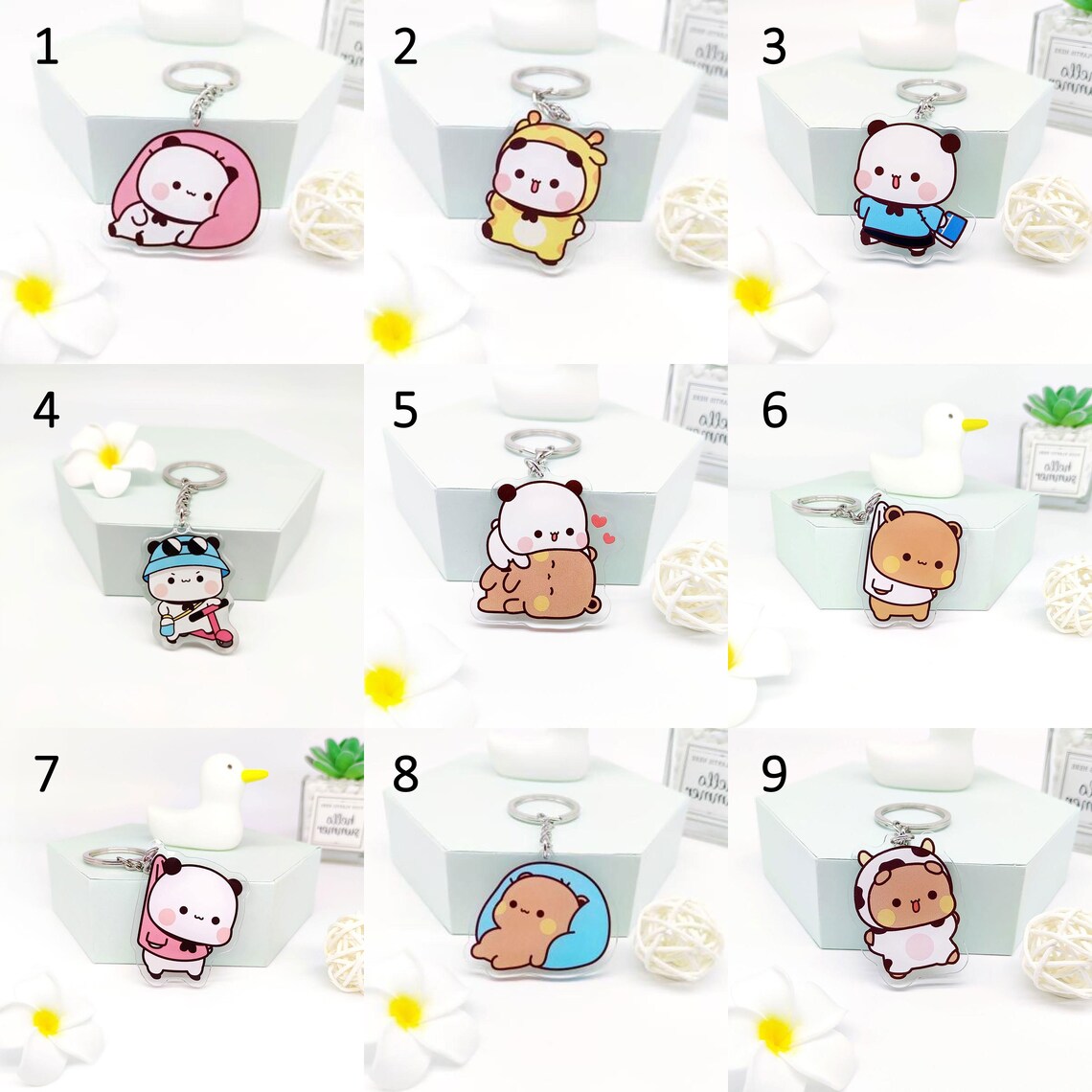 Keychain, Bubu Dudu Keychain, Cute Bubududu Bears Key Organizer, Couple ...