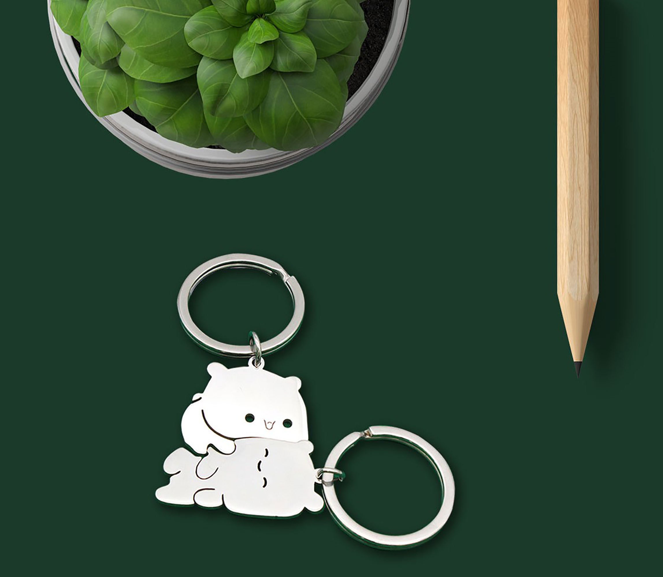 2pcs Bubududu Keychain, Cute Bubu and Dudu Key Ring, Valentine's Day ...