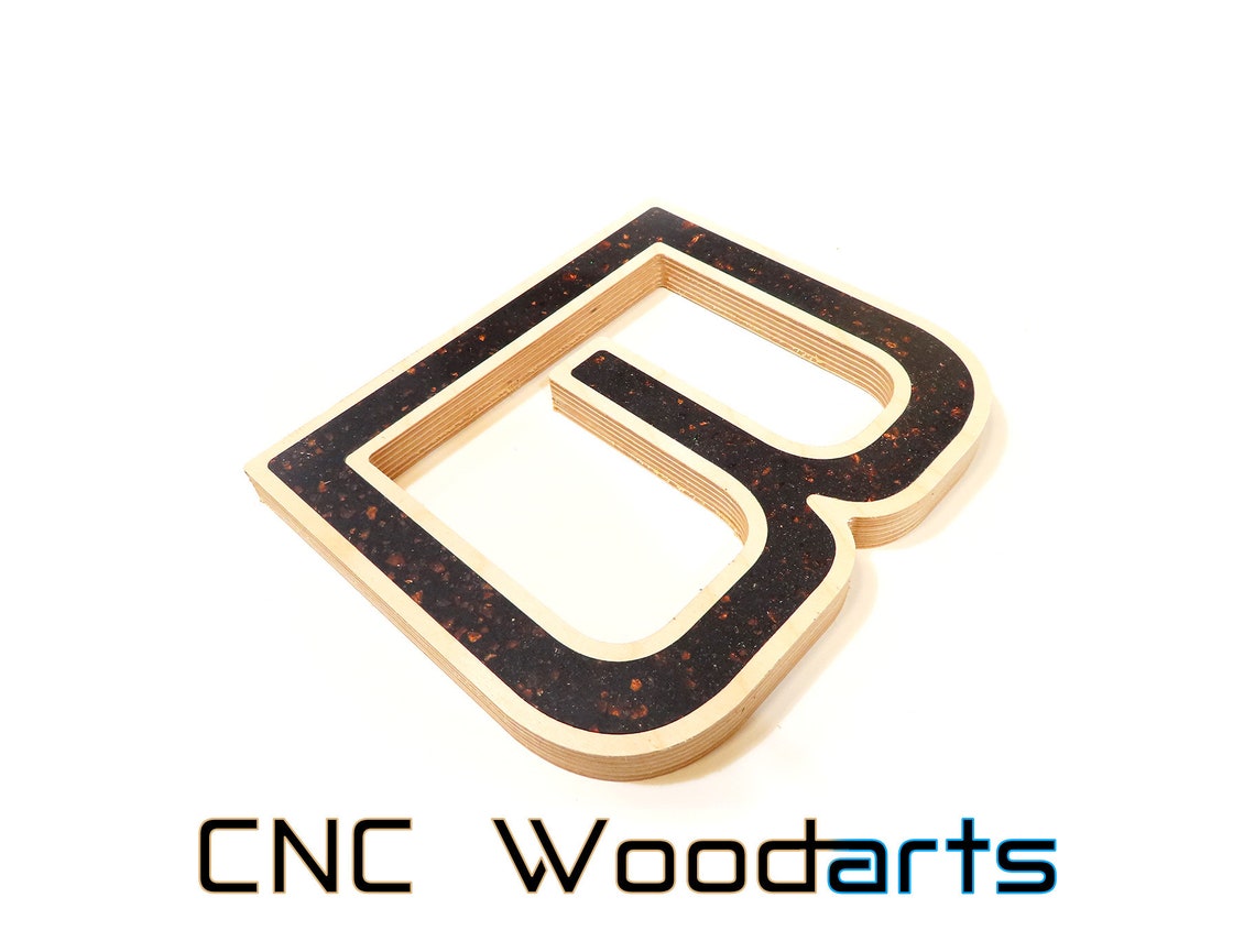Custom Wood Inlay Letters Precision CNC Birch Wood & Corian Ganite ...