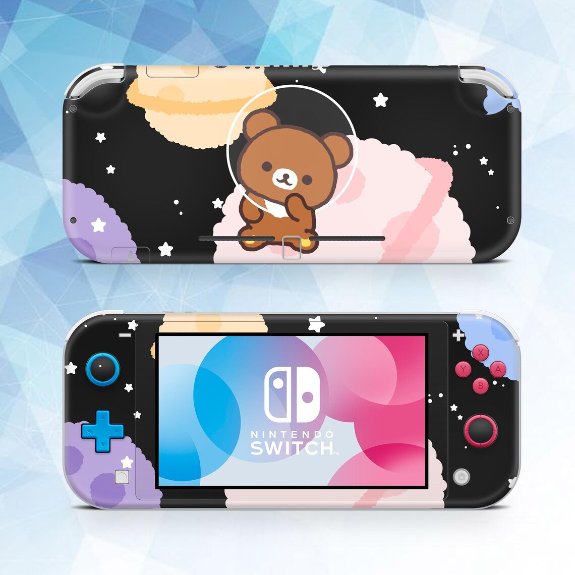 Cute bear Nintendo Switch skin Space planet Joycon decal | Etsy