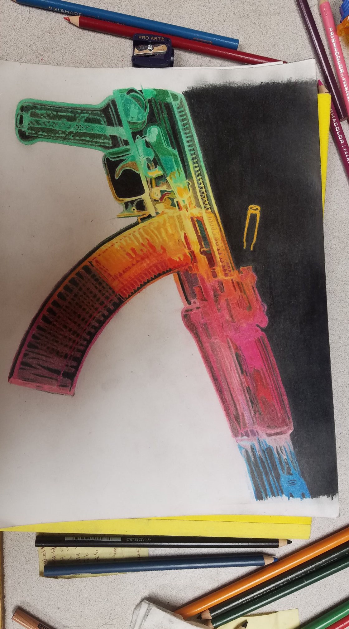 Rainbow Ak47 Color Pencil Print 8x10 - Etsy