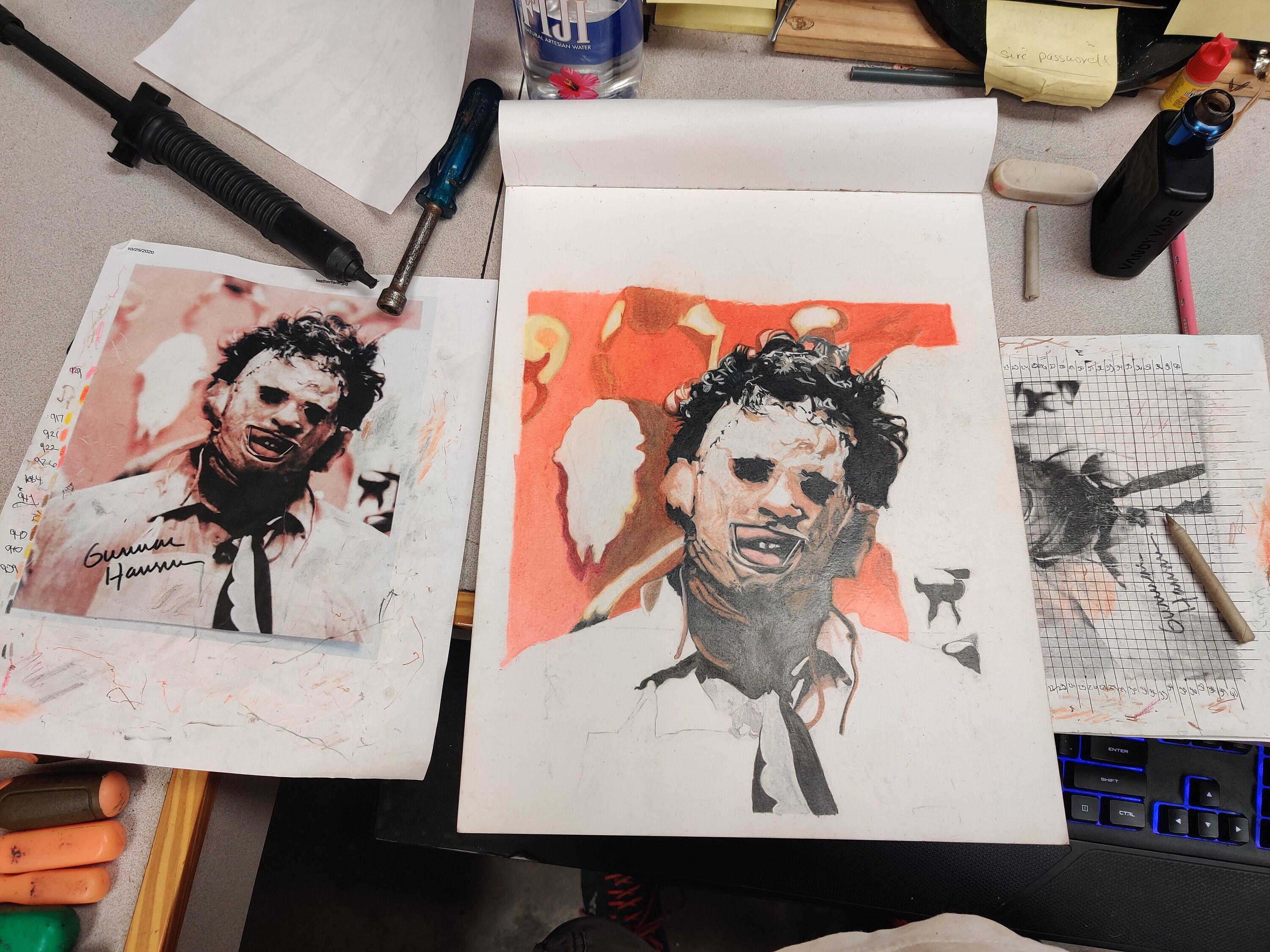 Buy Leatherface Color Pencil Print 11x14 Online in India - Etsy