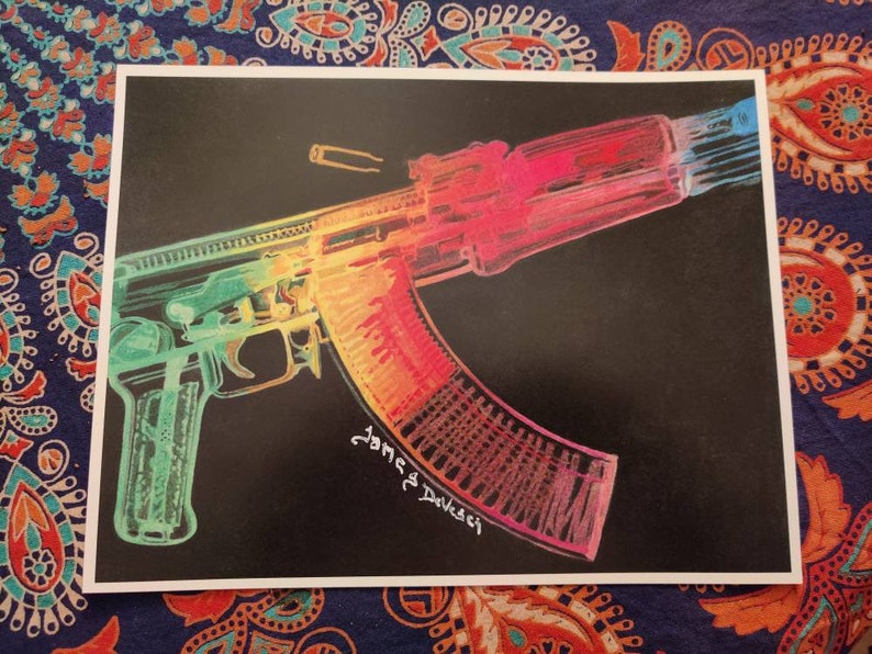 Rainbow Ak47 Color Pencil Print 8x10 - Etsy