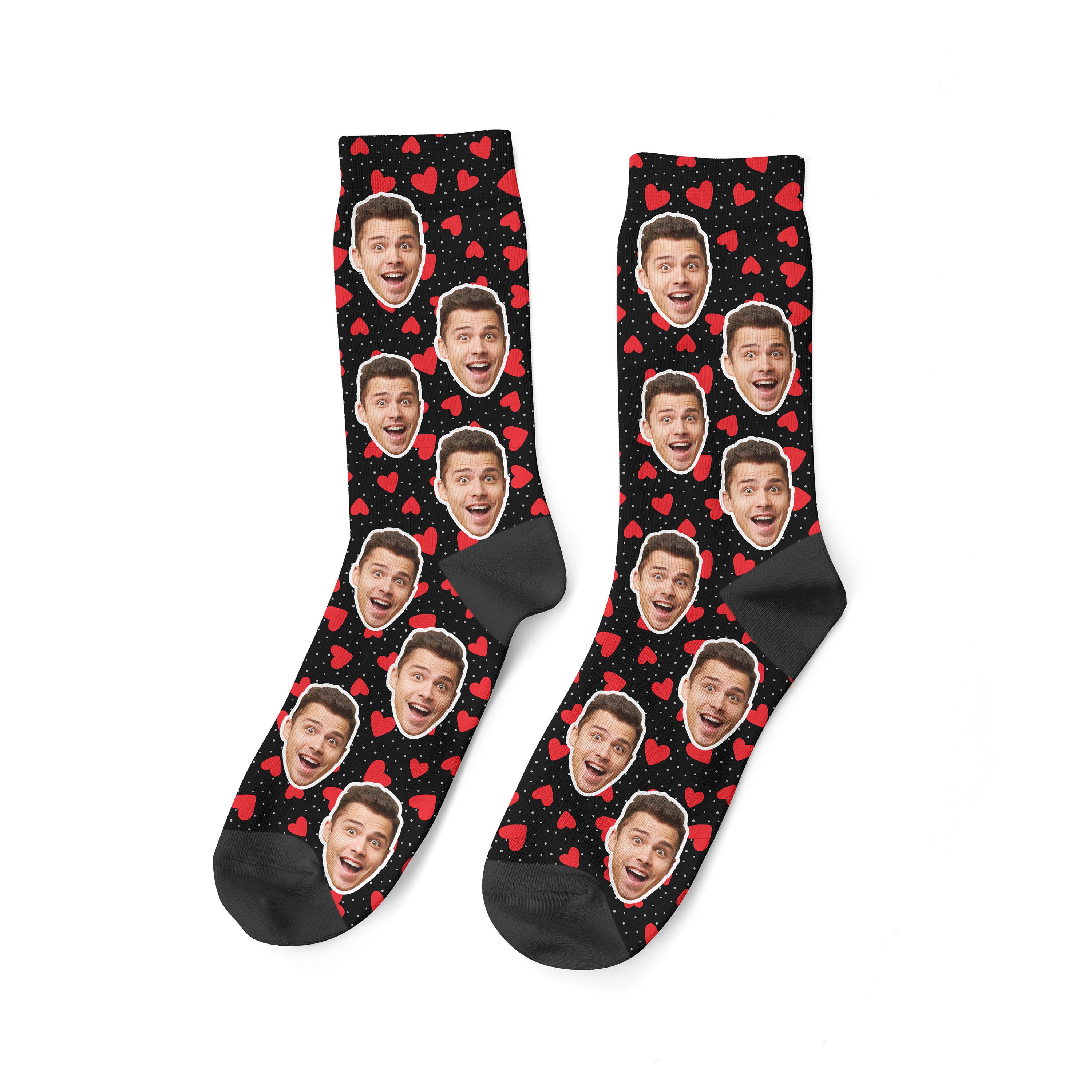Custom Face Socks Custom Heart Photo Socks Face on Socks - Etsy