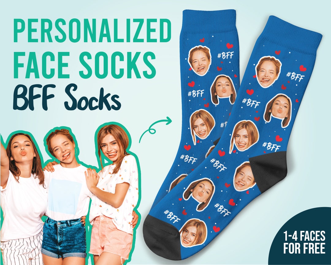 Best Friends Forever Socks, Custom Face Socks, BFF Socks, Gift for ...