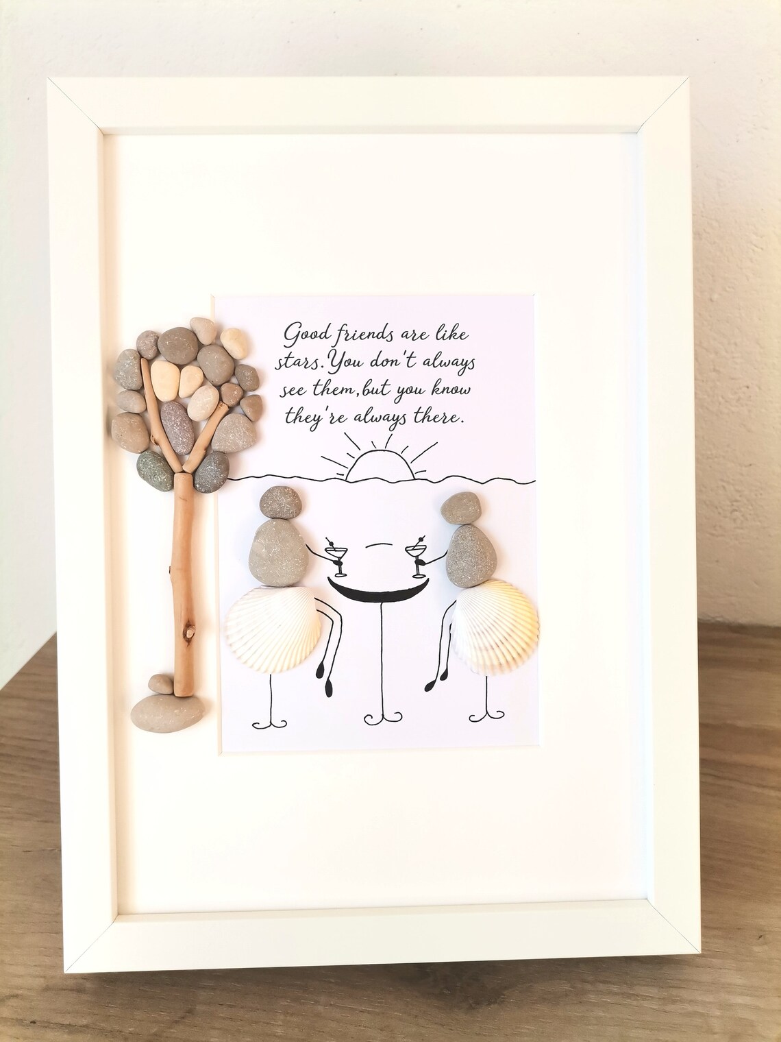 Pebble Frame "friends" Wall Decoration - Etsy