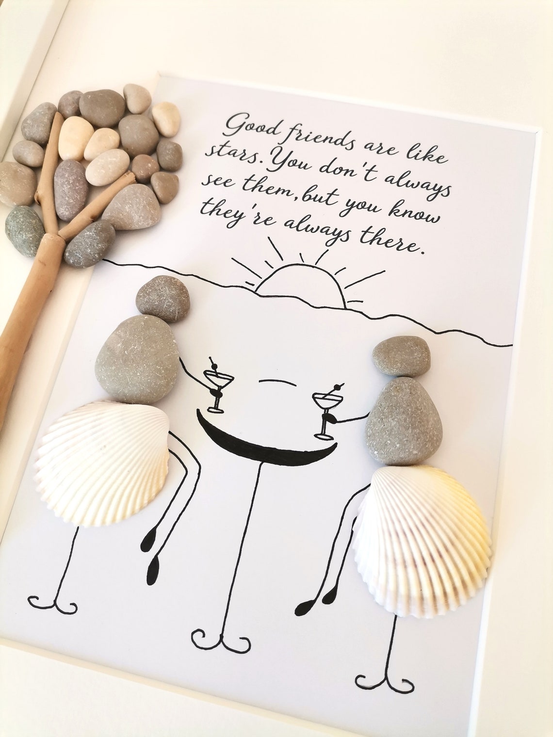 Pebble Frame "friends" Wall Decoration - Etsy