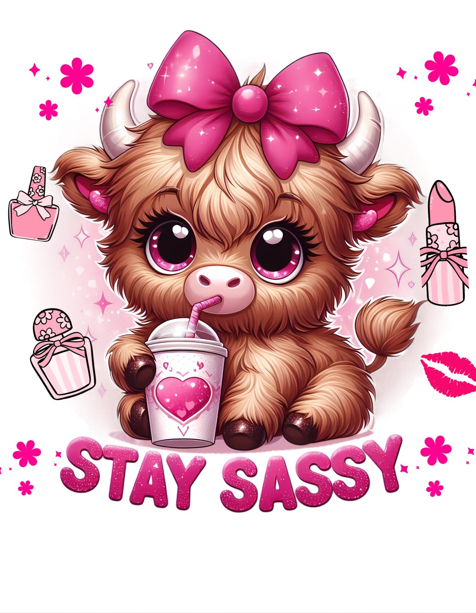 Stay Sassy Highland Cow Design - Etsy