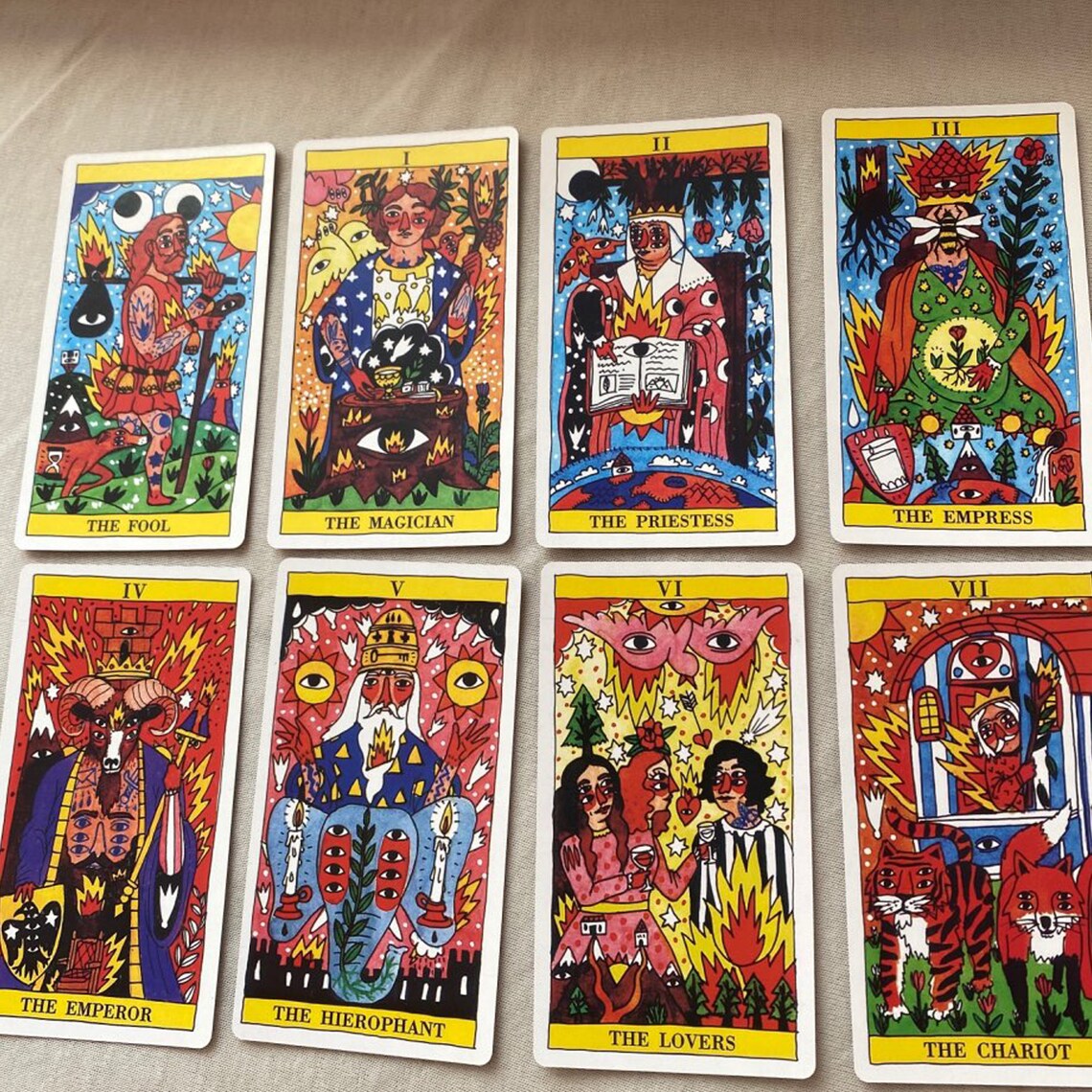 Original Tarot Deck with Colorful Art Illustrations | Etsy