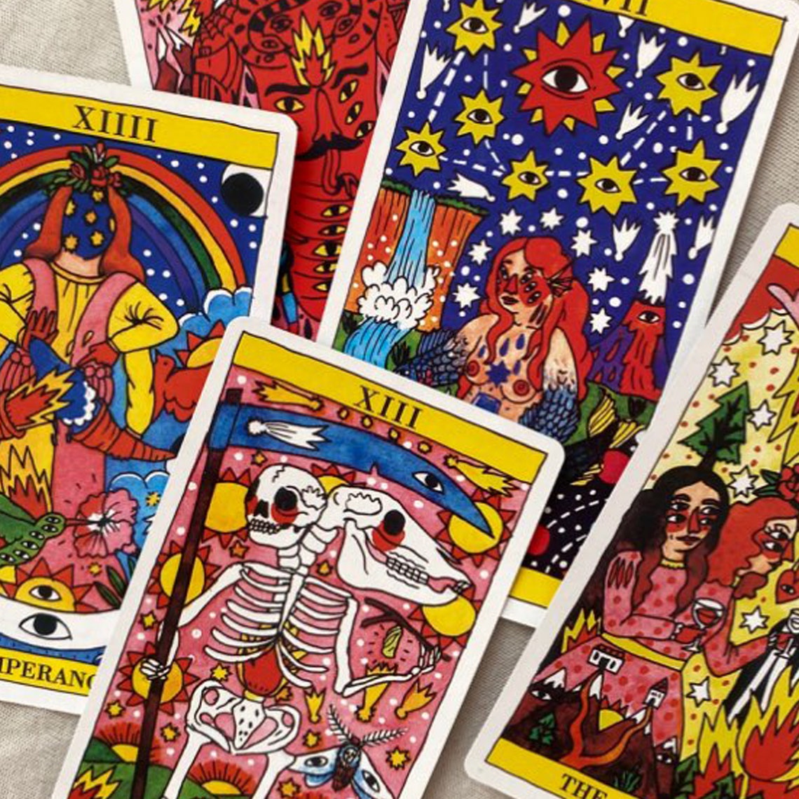 Original Tarot Deck with Colorful Art Illustrations | Etsy